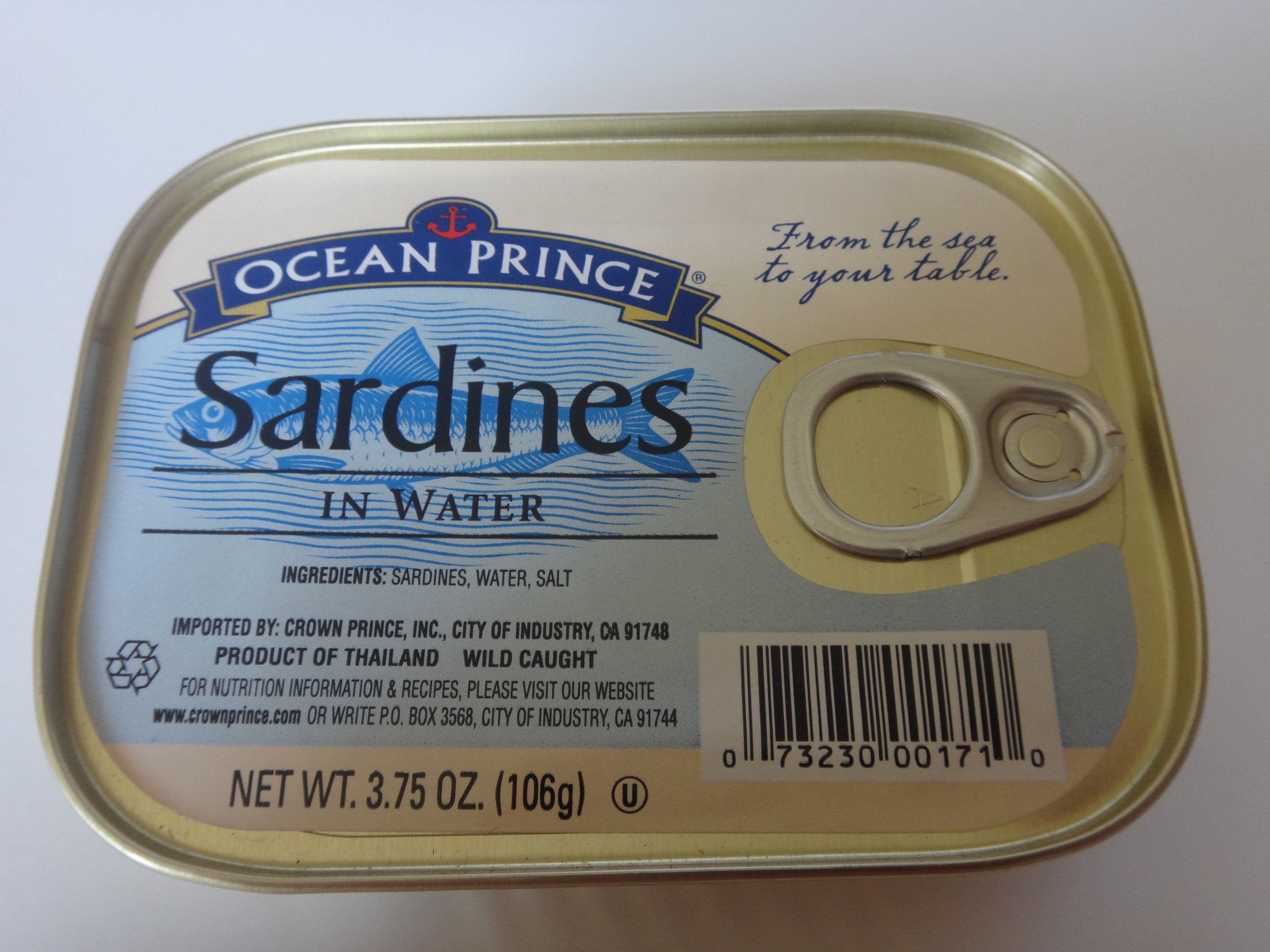 6-Pack 3.75-Oz Ocean Prince Sardines in Water $4.93 + Free Shipping w ...