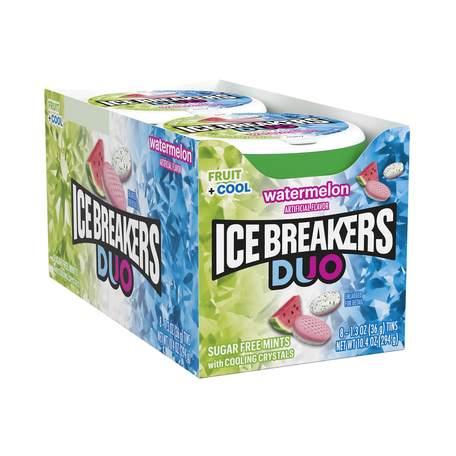 8-Count 1.3-Oz ICE BREAKERS Duo Fruit Plus Cool Breath Mints Tins (Watermelon) 2 for $16.69 ($1. ...