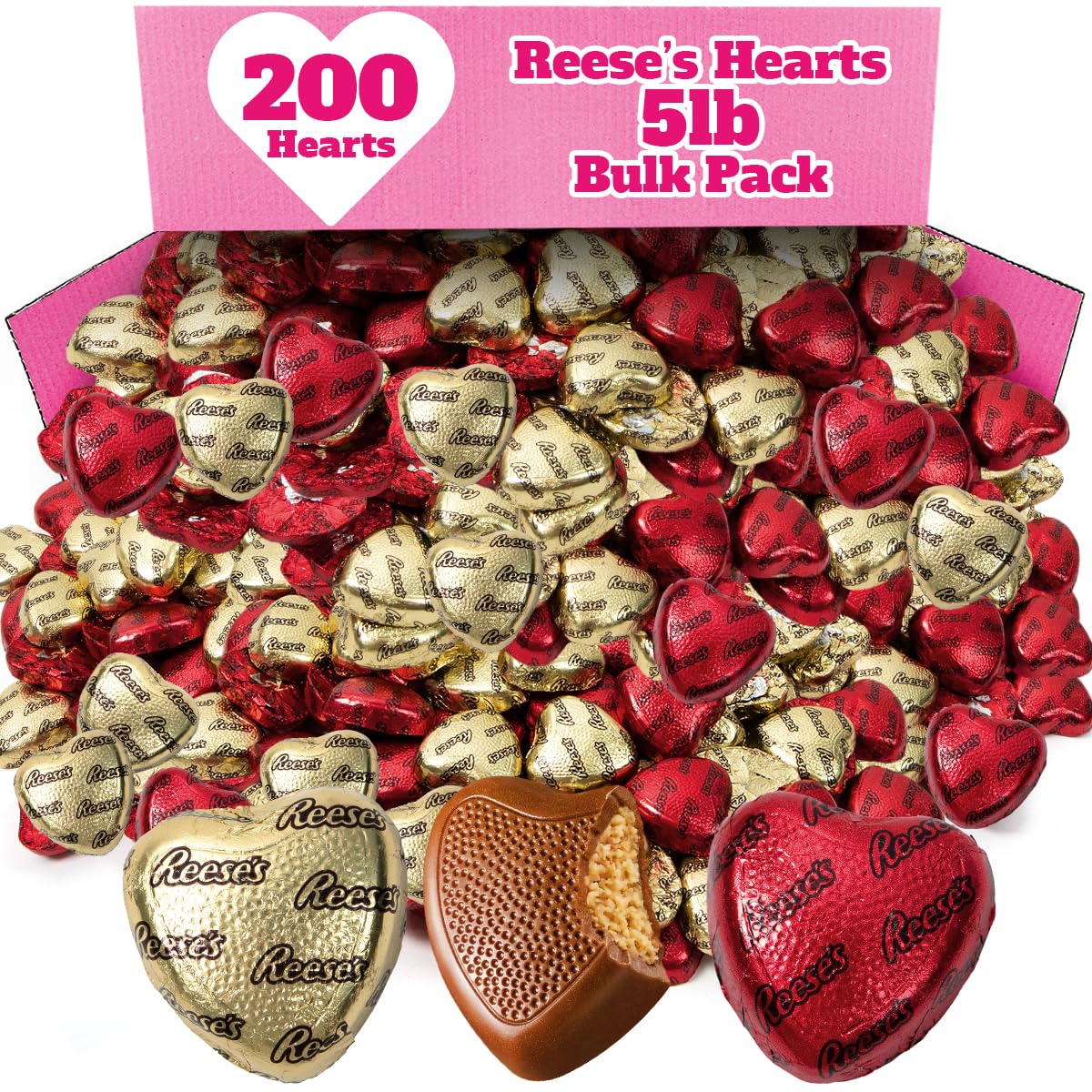 5-Lb Reese’s Valentine’s Day Heart Shaped Chocolate Peanut Butter Cups ...