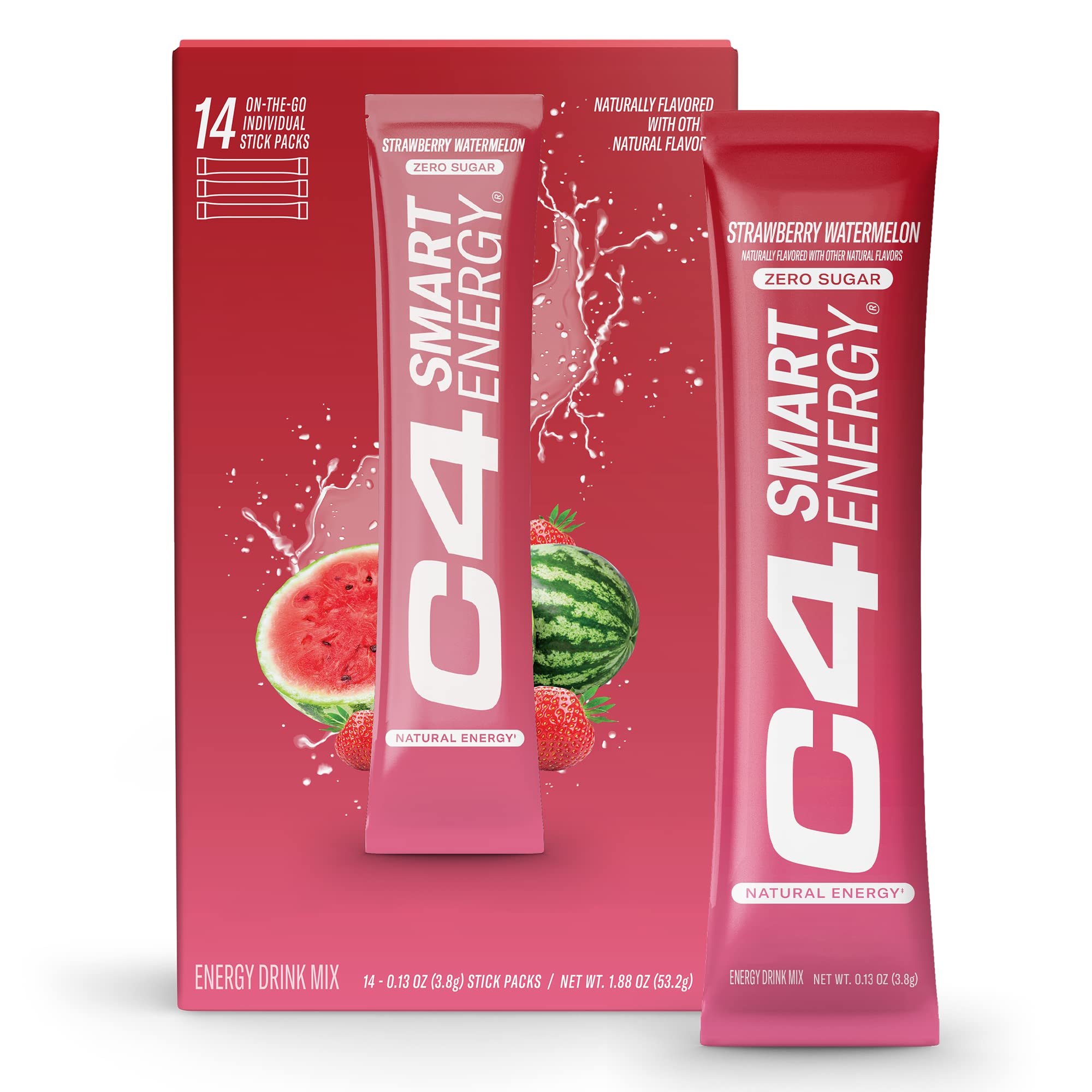 14-Count C4 Smart Energy Sugar Free Powder Stick Packs (Strawberry ...