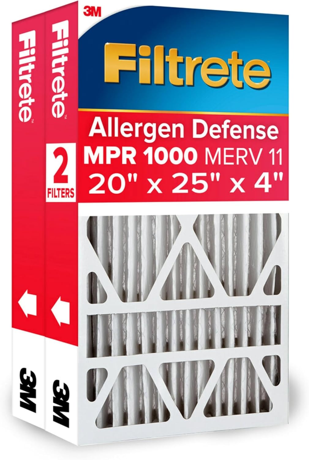 2-Pack Filtrete 20x25x4 MPR 1000 MERV 11 Air Filter