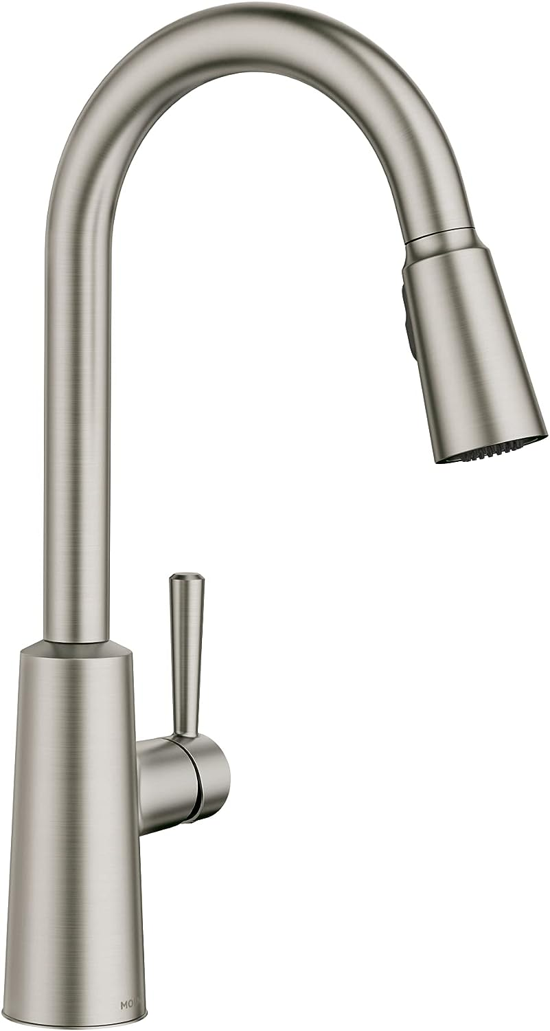 Moen 7402SRS Riley Spot Resist Stainless Steel Pulldown Kitchen Faucet ...