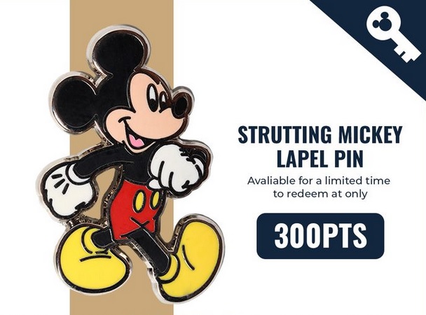 Strutting Mickey Silver Metal Alloy Lapel Pin (1"x0.75")
