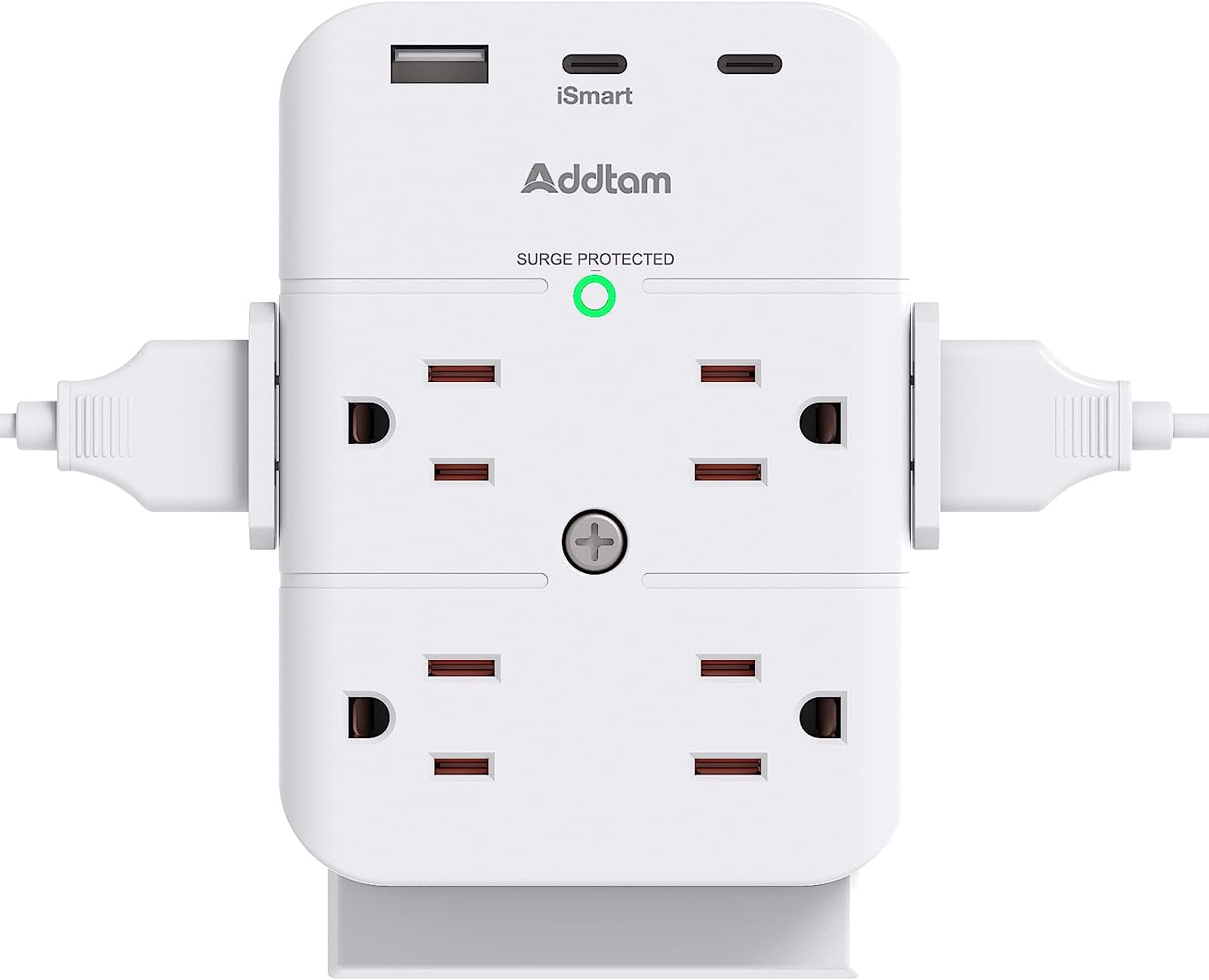 Addtam 8-Outlet Power Strip/Surge Protector Extender w/ 3 USB Wall Charger