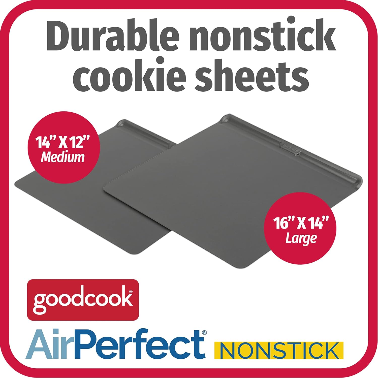 2-Piece GoodCook AirPerfect Insulated Nonstick Cookie Sheets (Medium ...