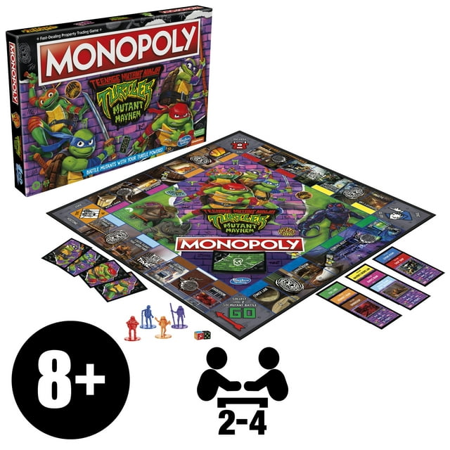 Monopoly Board Games: TMNT: Mutant Mayhem Edition Board Game + $3 ...