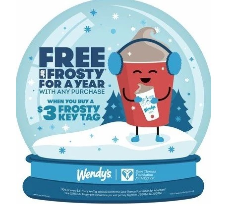 Wendy's Frosty Key Tag: Get a Jr Frosty Free w/ Any Purchase Every Day ...