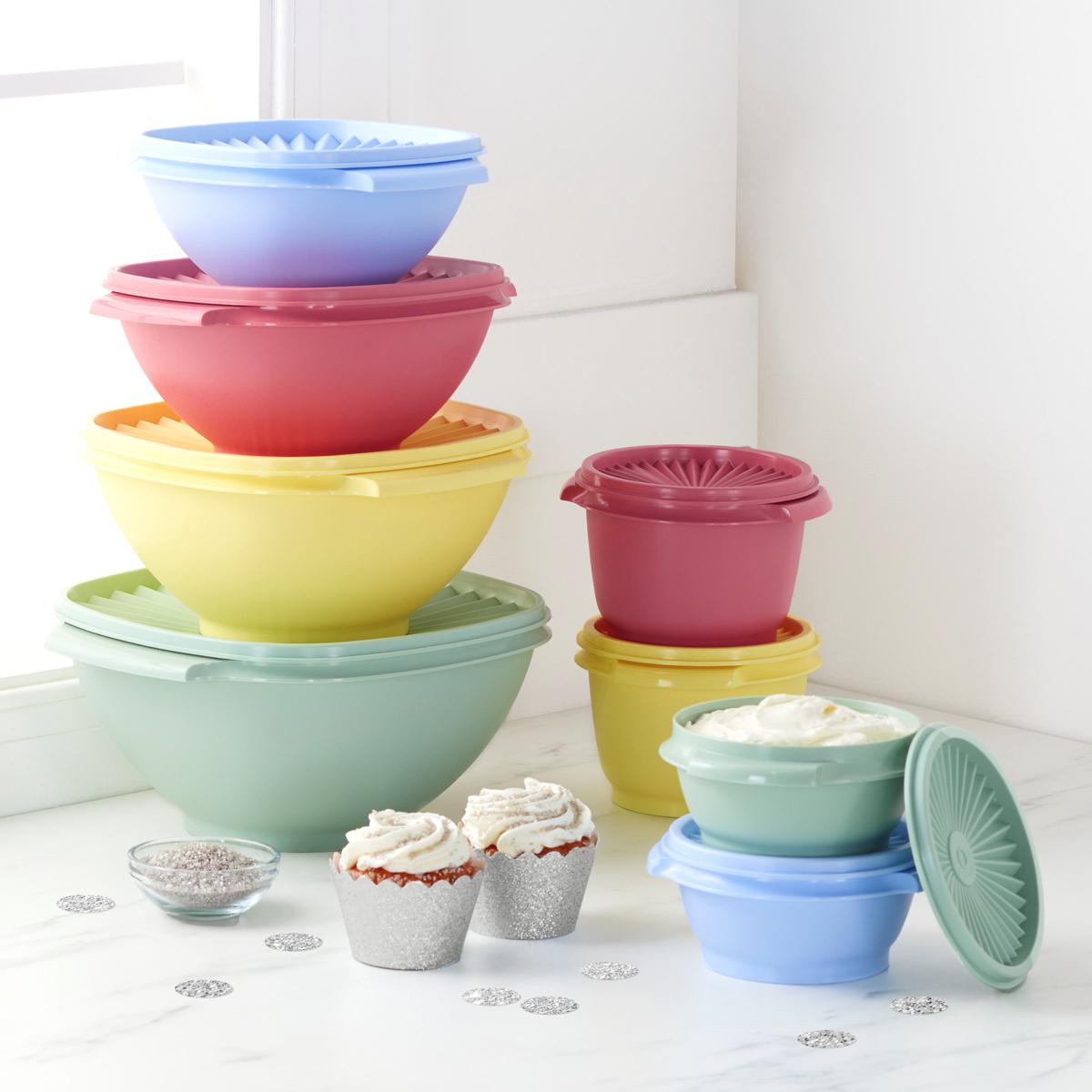 New HSN Customers 16 Piece Tupperware Heritage Square Round Bowl Set