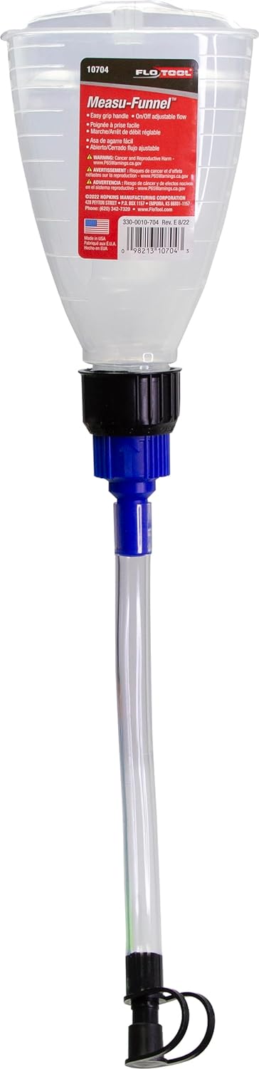FloTool Hopkins Measu-Funnel w/ On/Off Spout (Black)