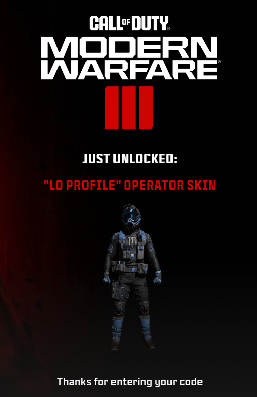 Call of Duty: Lo Profile Operator DLC Skin (Blue Monster Energy)