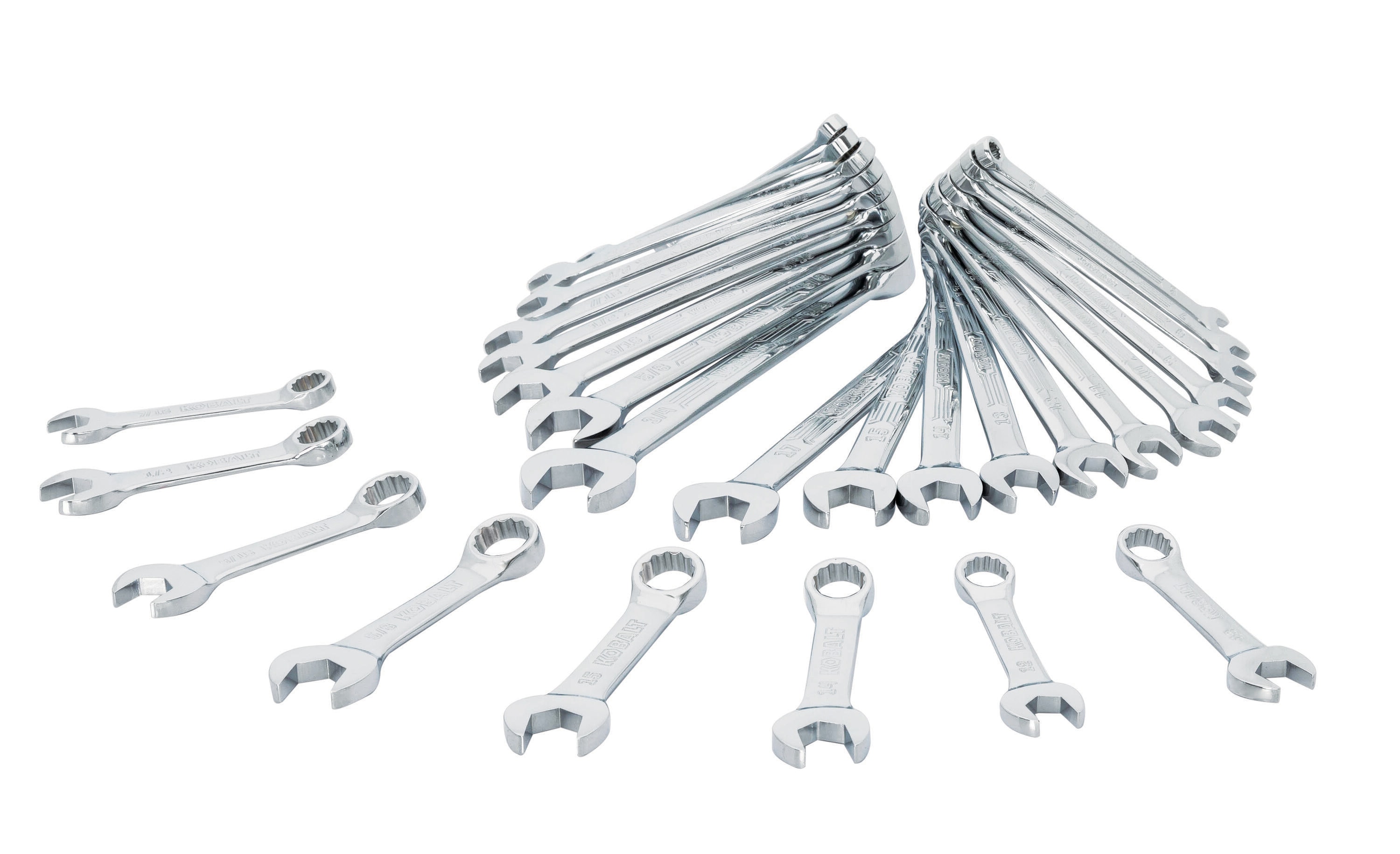 28 Piece Kobalt 12 Point SAE Metric Standard And Short Combination