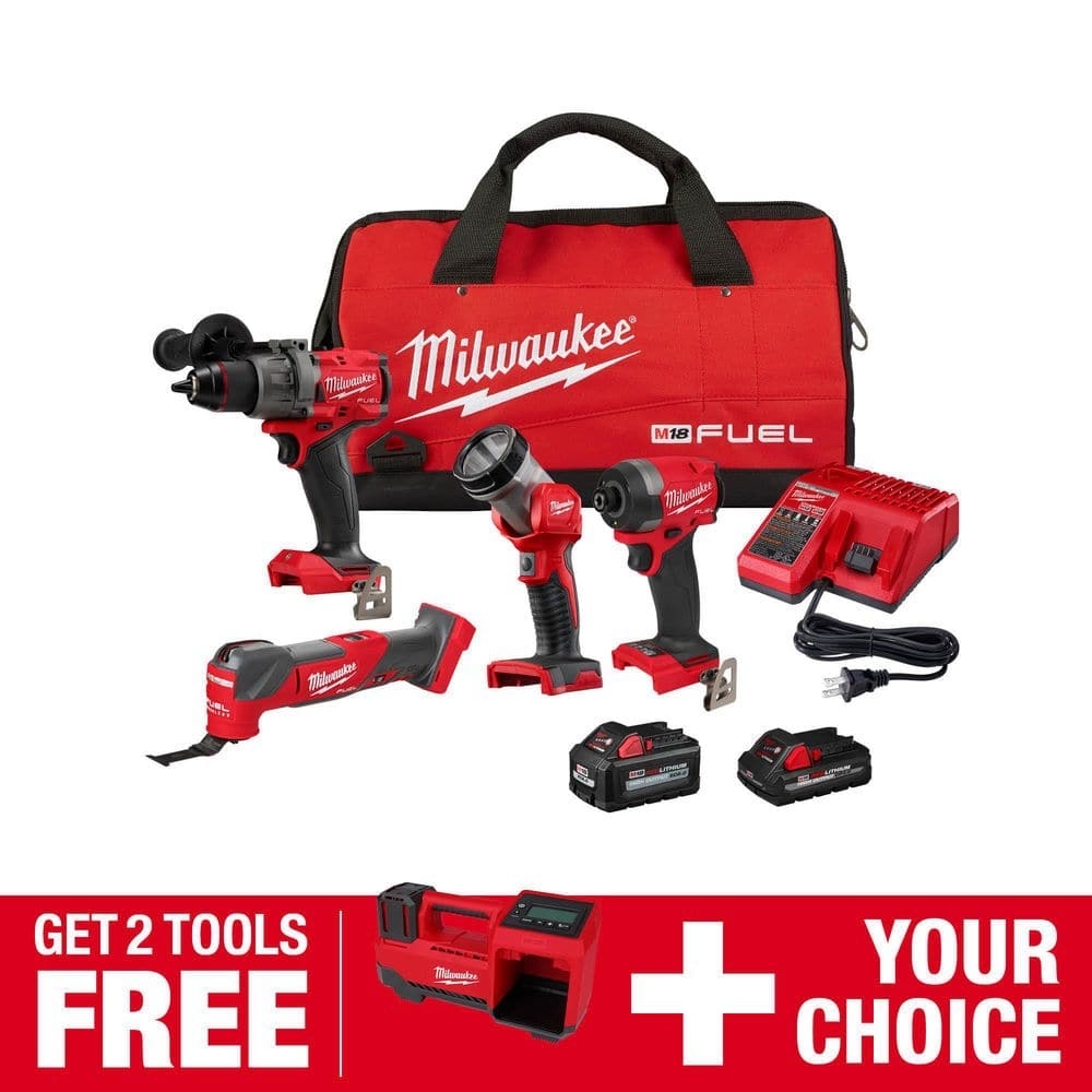 Milwaukee M18 FUEL 18-Volt Lithium-Ion Brushless Cordless Combo Kit (4 ...