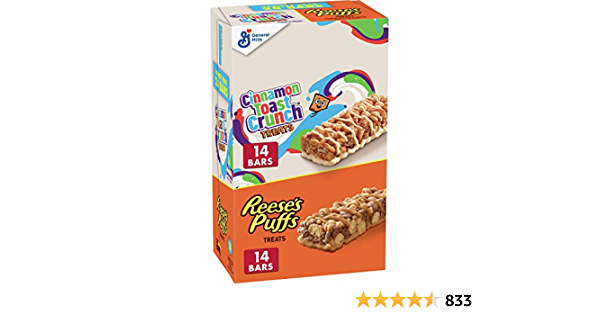 Reese's Puffs Cinnamon Toast Crunch Cereal Treat Bars Variety Pack, 28 ...