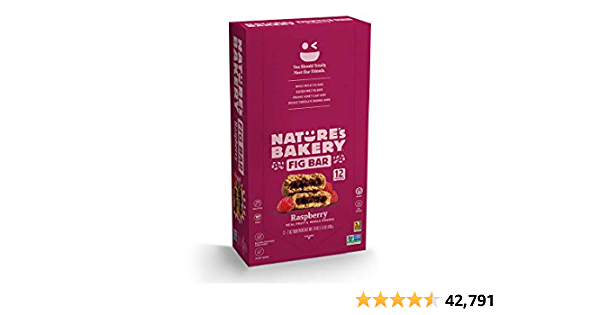 Nature’s Bakery Whole Wheat Fig Bars, Raspberry, Real Fruit, Vegan, Non-GMO, Snack bar, 1 box ...
