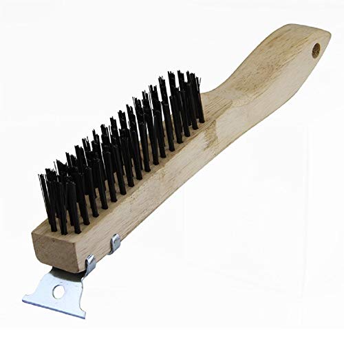 Warner 10" 4x16 Row, Wood Handle Wire Brush w/Scraper, 11083 $2.99