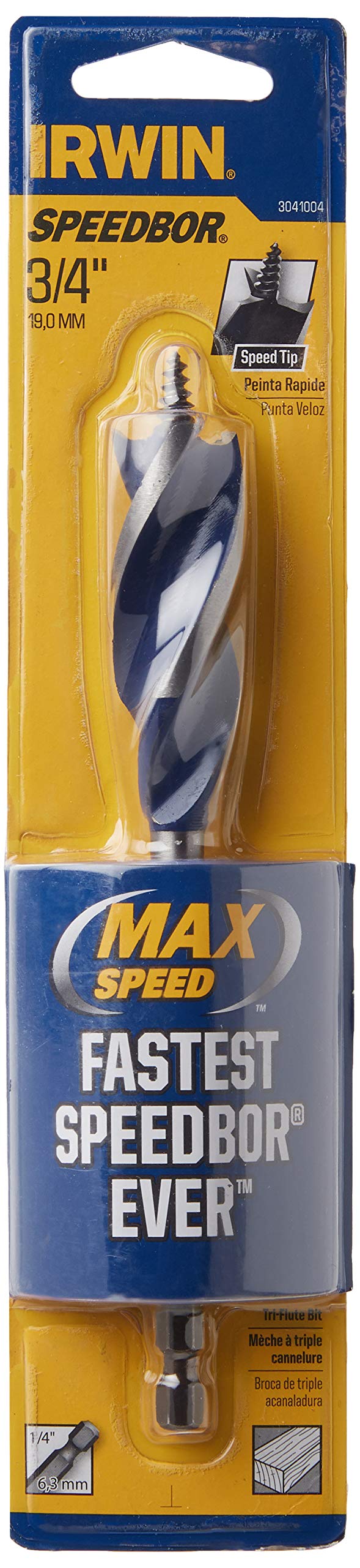 Irwin Speedbor 3/4"x6" Tri Flute Wood Drill Bit