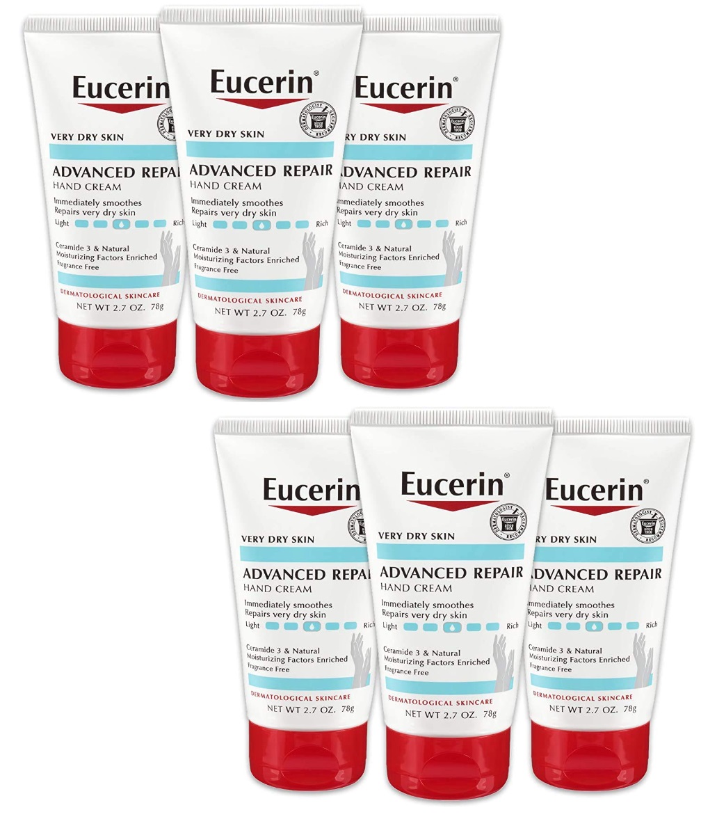 6-Pack 2.7-Oz Eucerin Advanced Repair Hand Cream (Fragrance Free) $16. ...