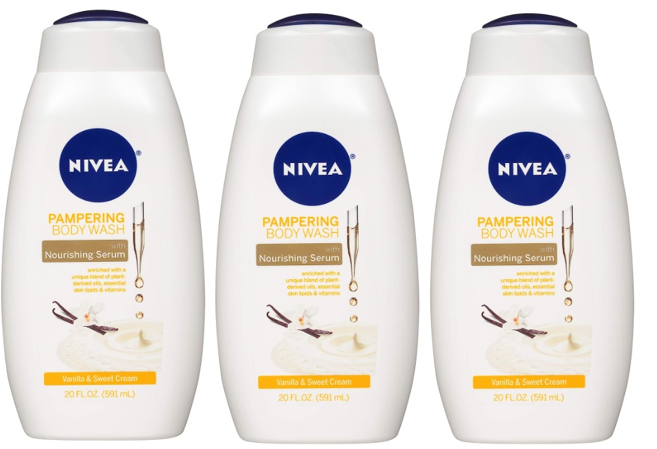 20-Oz NIVEA Pampering Body Wash w/ Nourishing Serum (Vanilla & Sweet ...