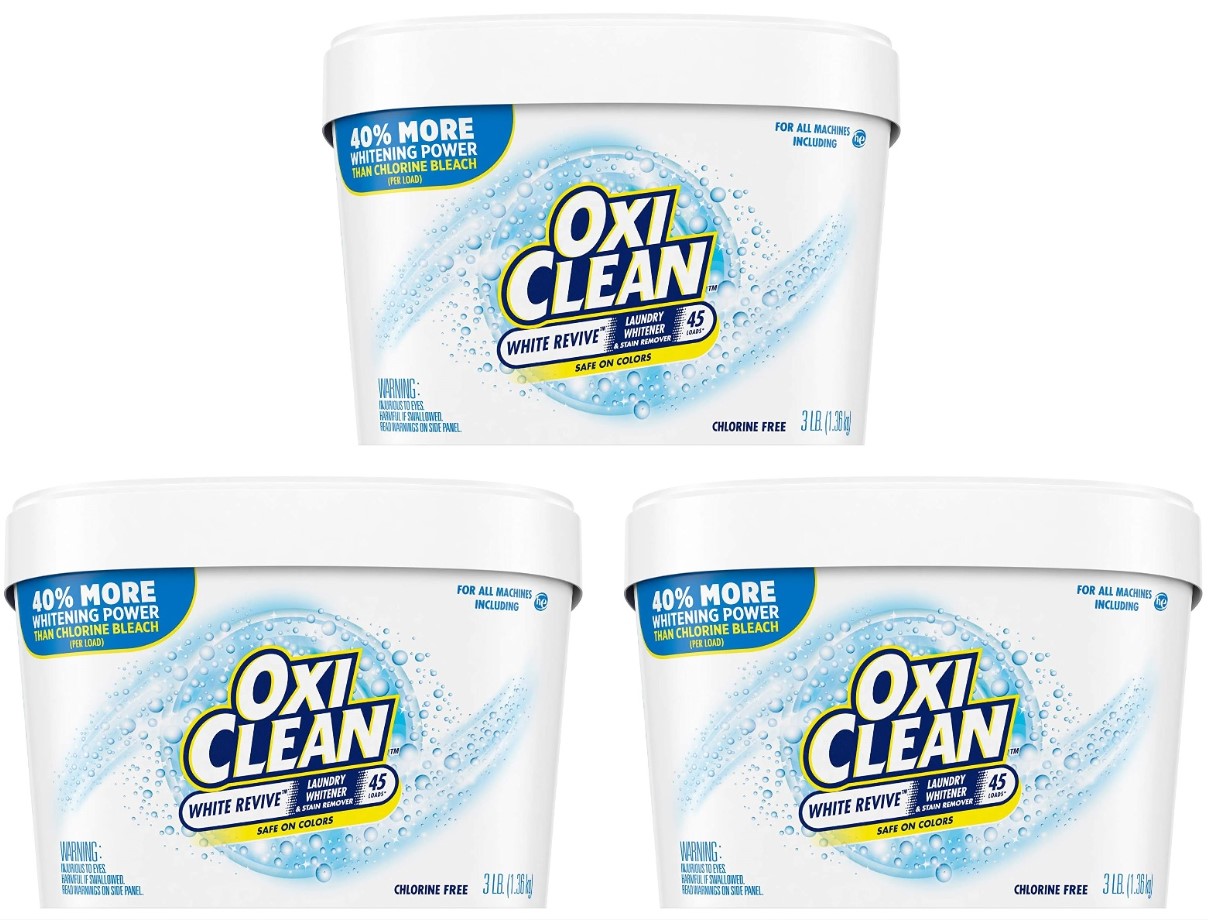 3-Lb OxiClean White Revive Laundry Whitener and Stain Remover Powder 3 ...