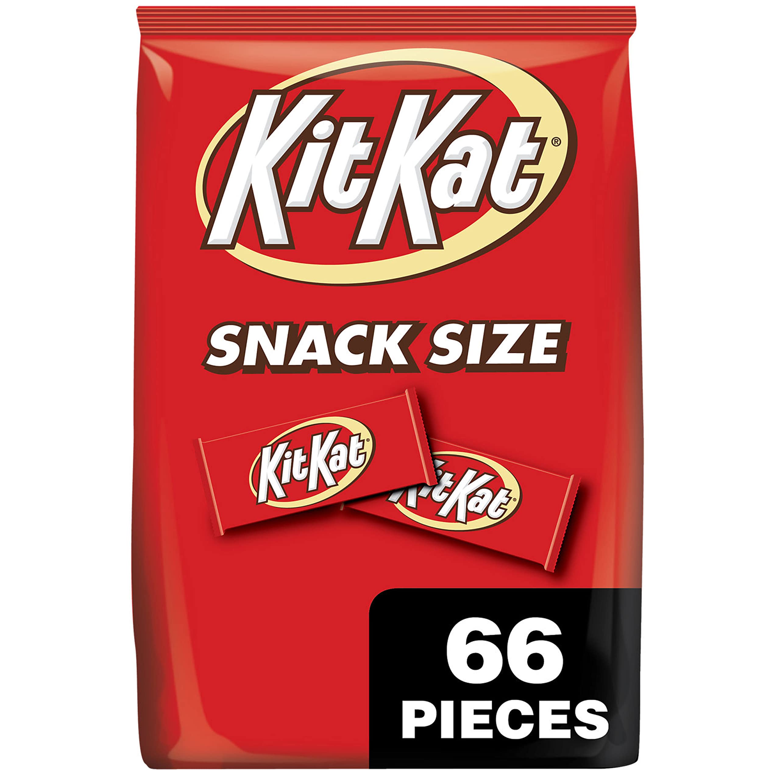 32.34-Oz (66-Pieces) Kit Kat Milk Chocolate Wafer Snack Size Candy Bag ...
