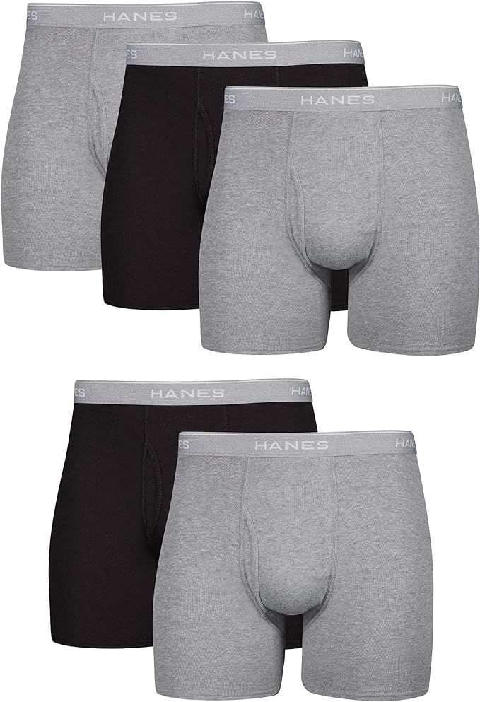 5-Pack Hanes Men's Cool Dri Moisture-Wicking Underwear Boxer Briefs ...