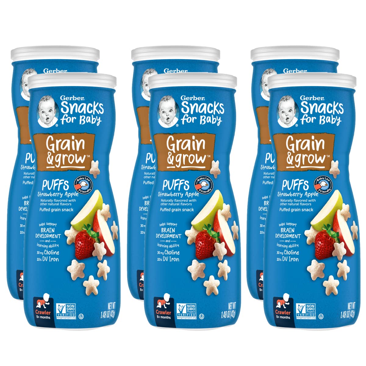 6-Count 1.48-Oz Gerber Baby Snacks Puffs (Strawberry Apple) $9.63 w/ S ...