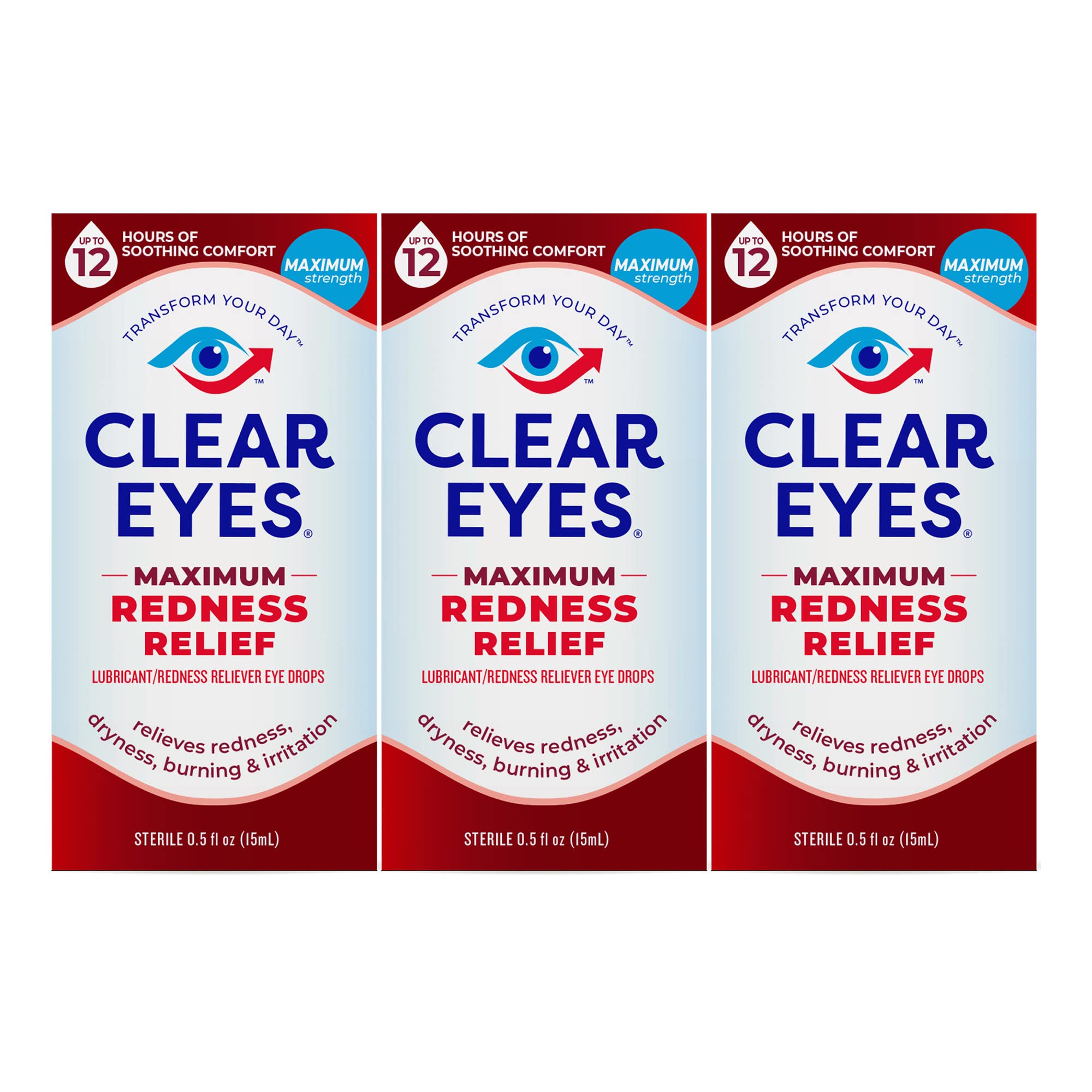 3 Pack 0 5 oz Clear Eyes Maximum Redness Eye Relief Eye Drops 7 21 W