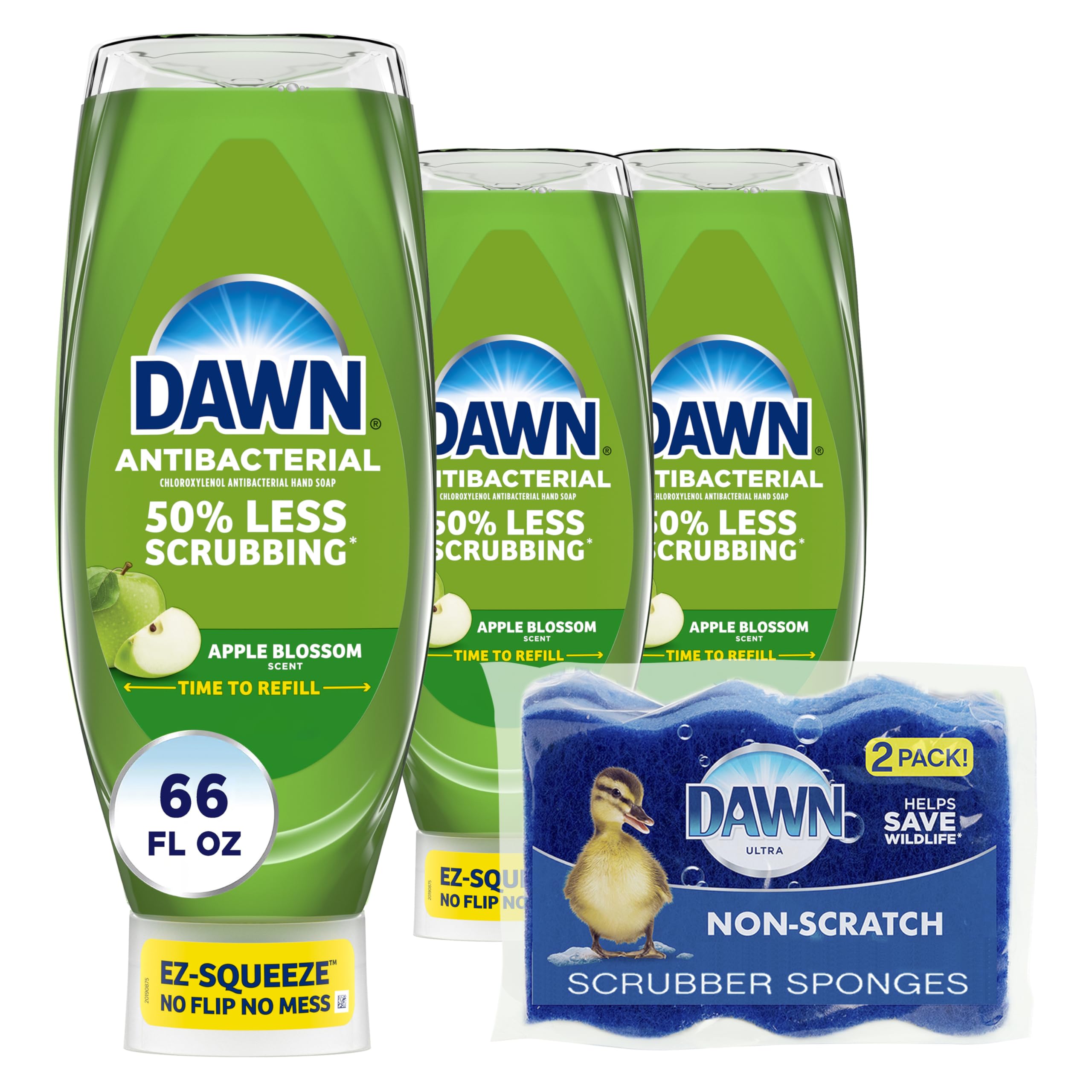 3-Pack 22-Oz Dawn Antibacterial EZ-Squeeze Dishwashing Liquid Soap ...