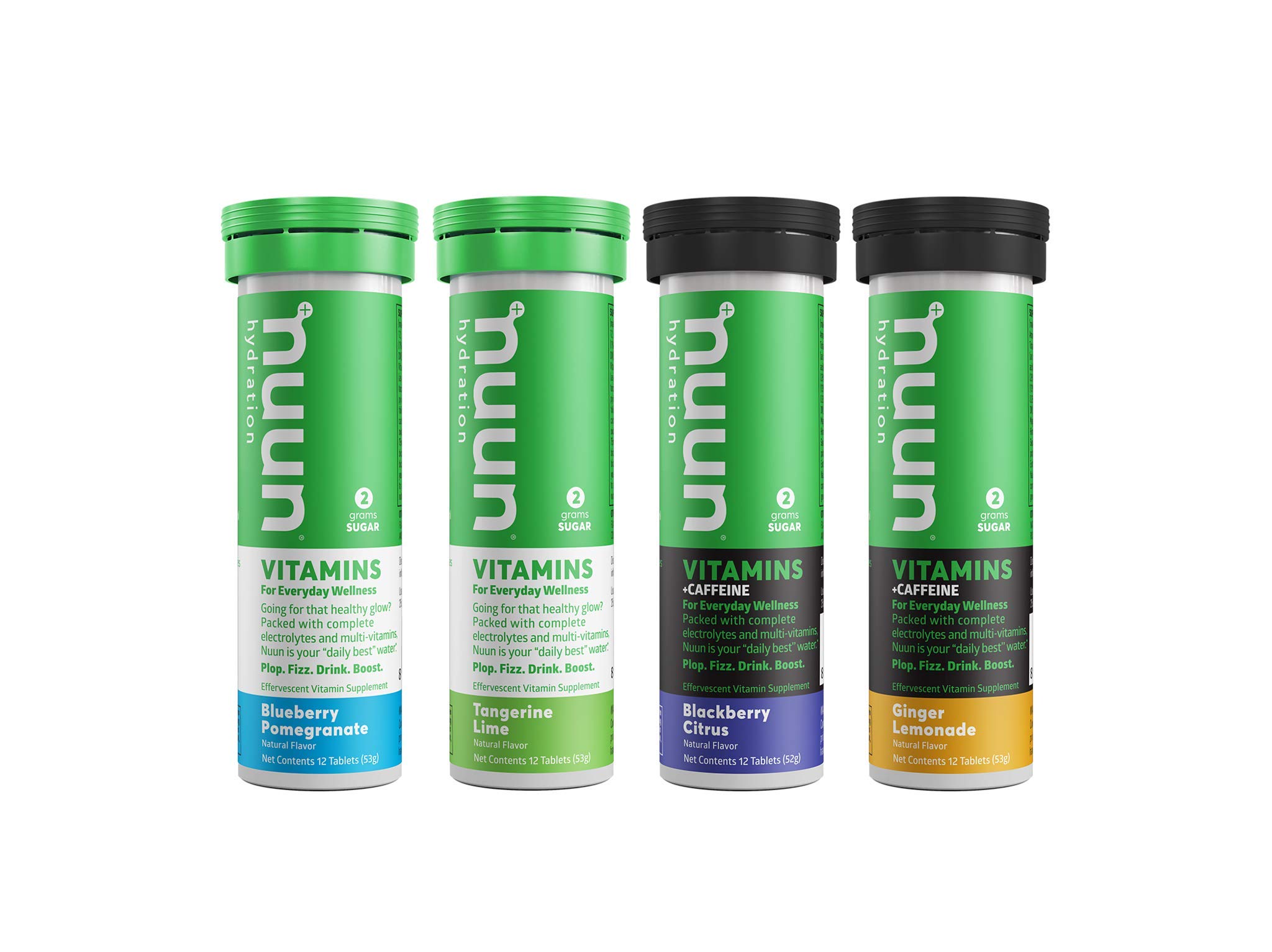 4-Pack 12-Count Nuun Hydration Vitamins Electrolyte Tablets (Half Caf ...