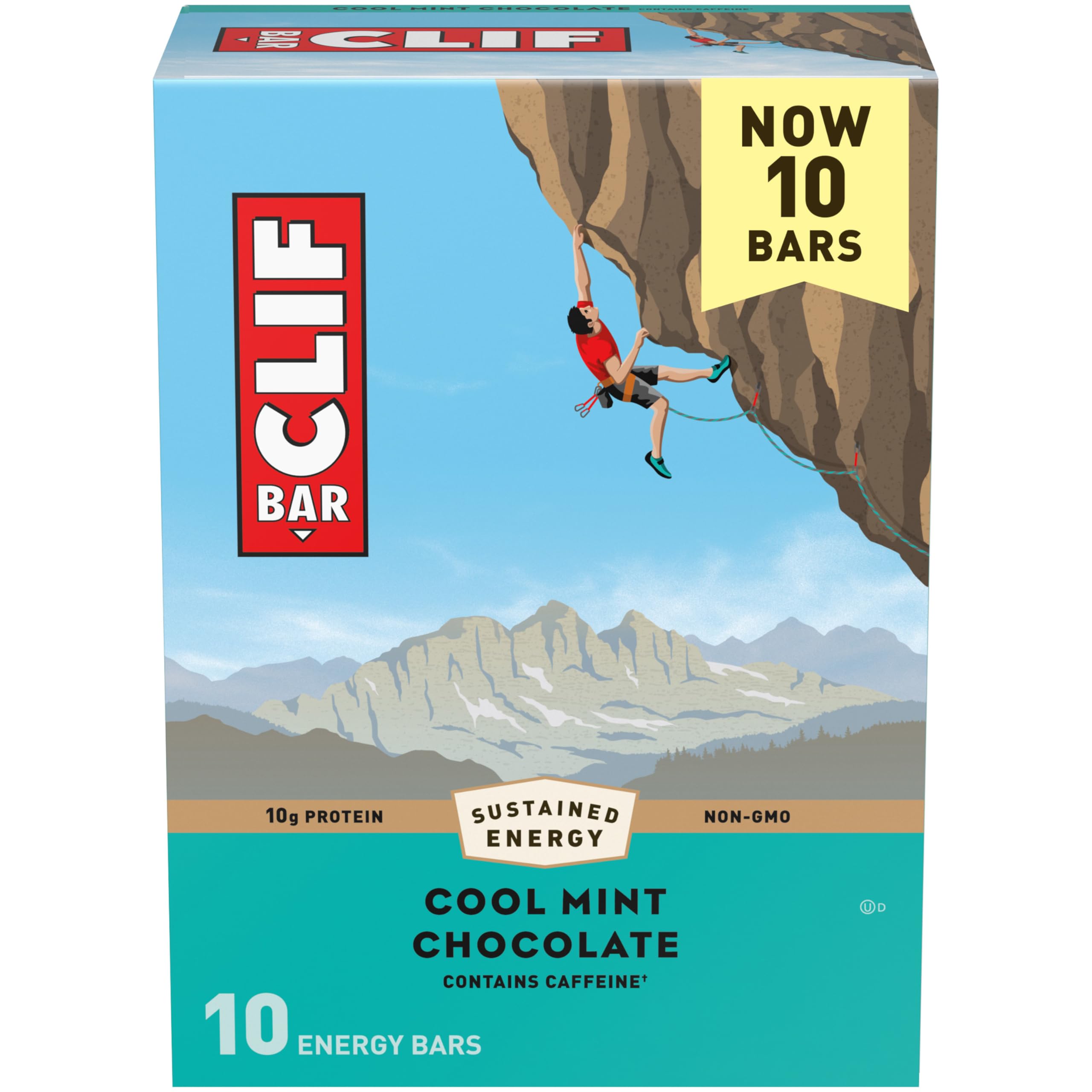 10-Count 2.4-Oz CLIF BAR Plant Based Energy Bars w/ 10g Protein (Cool Mint Chocolate with ...