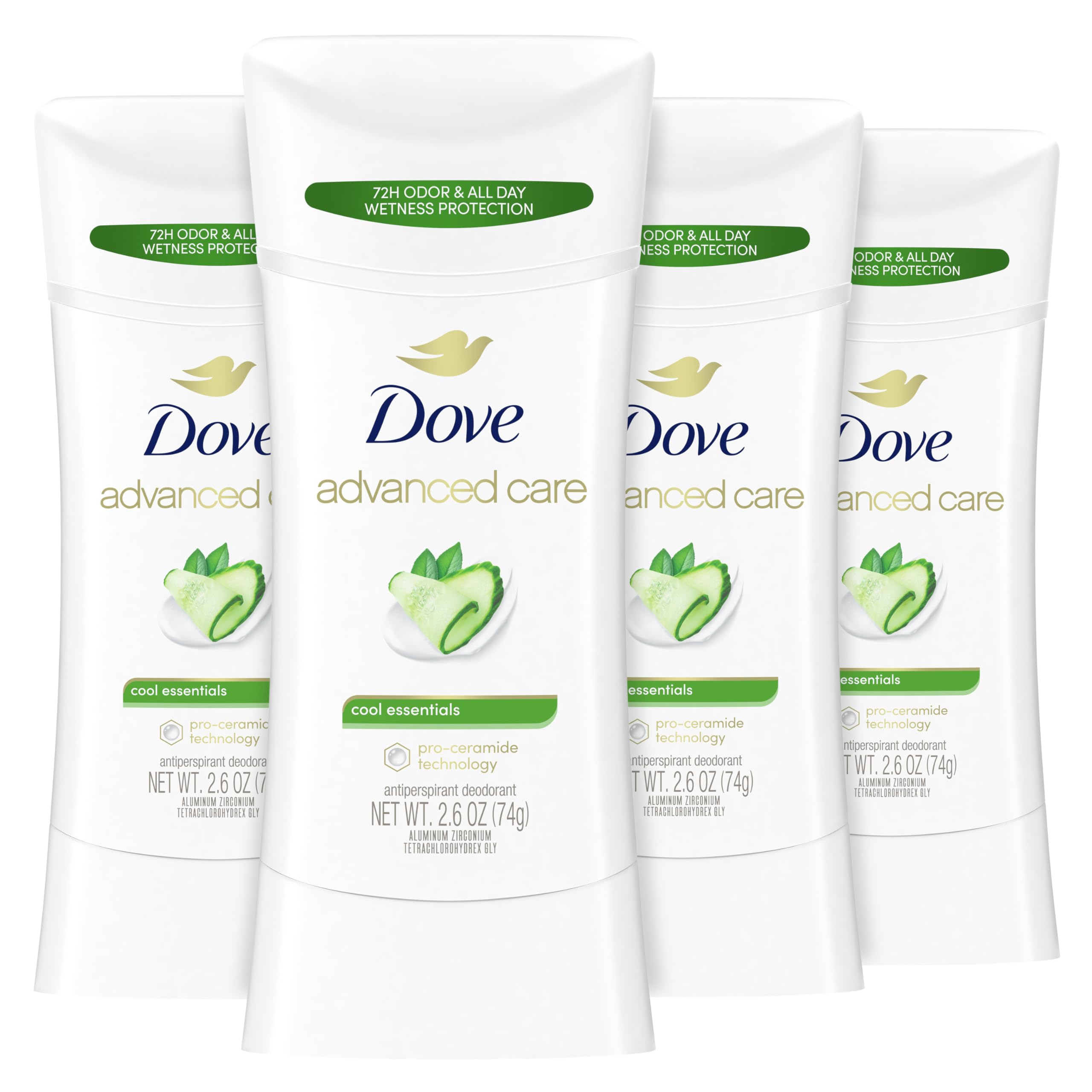 4-Count 2.6-Oz Dove Women's Advanced Care Antiperspirant Deodorants ...