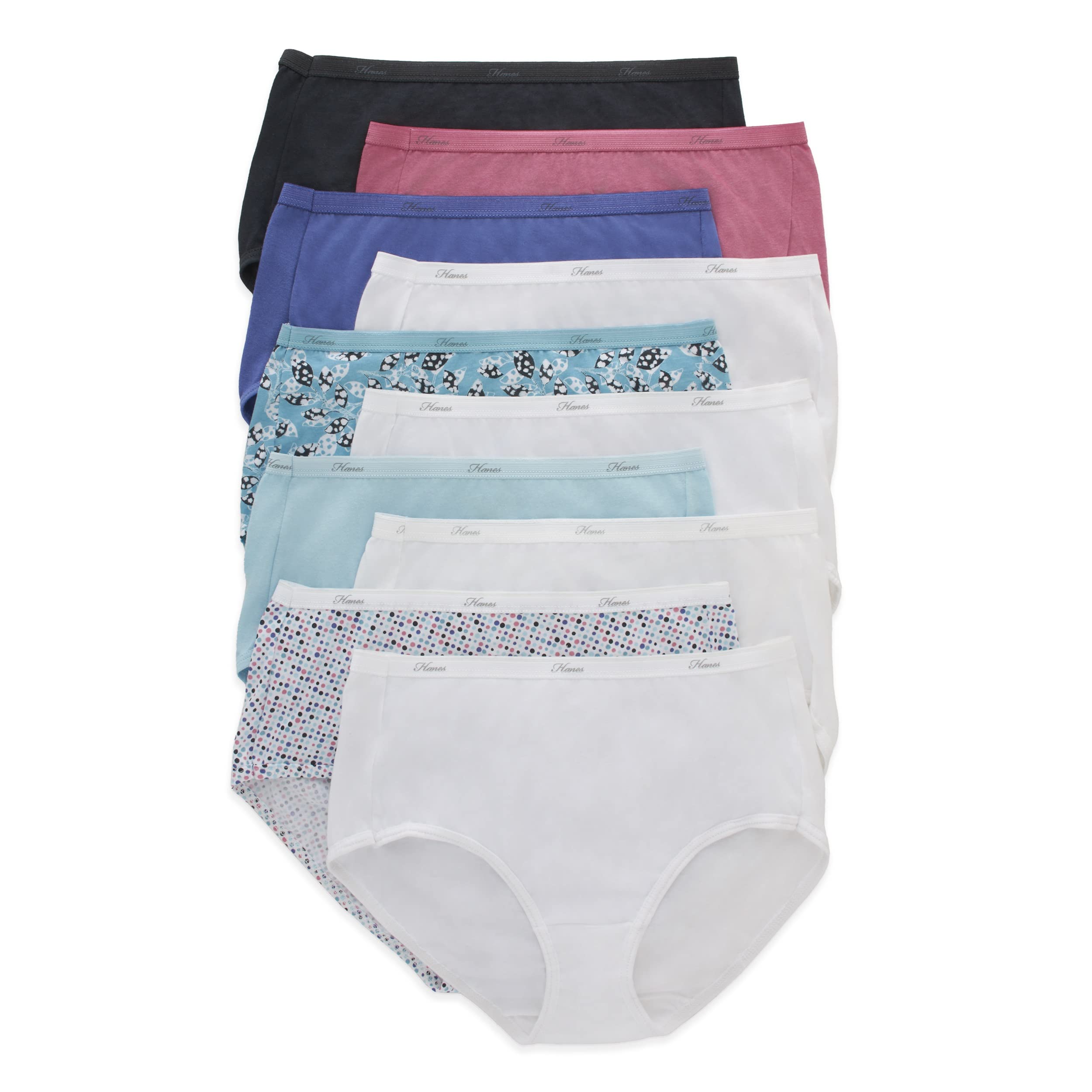 10 Pack Hanes Womens Cotton Brief Underwear Assorted 11 97 Free