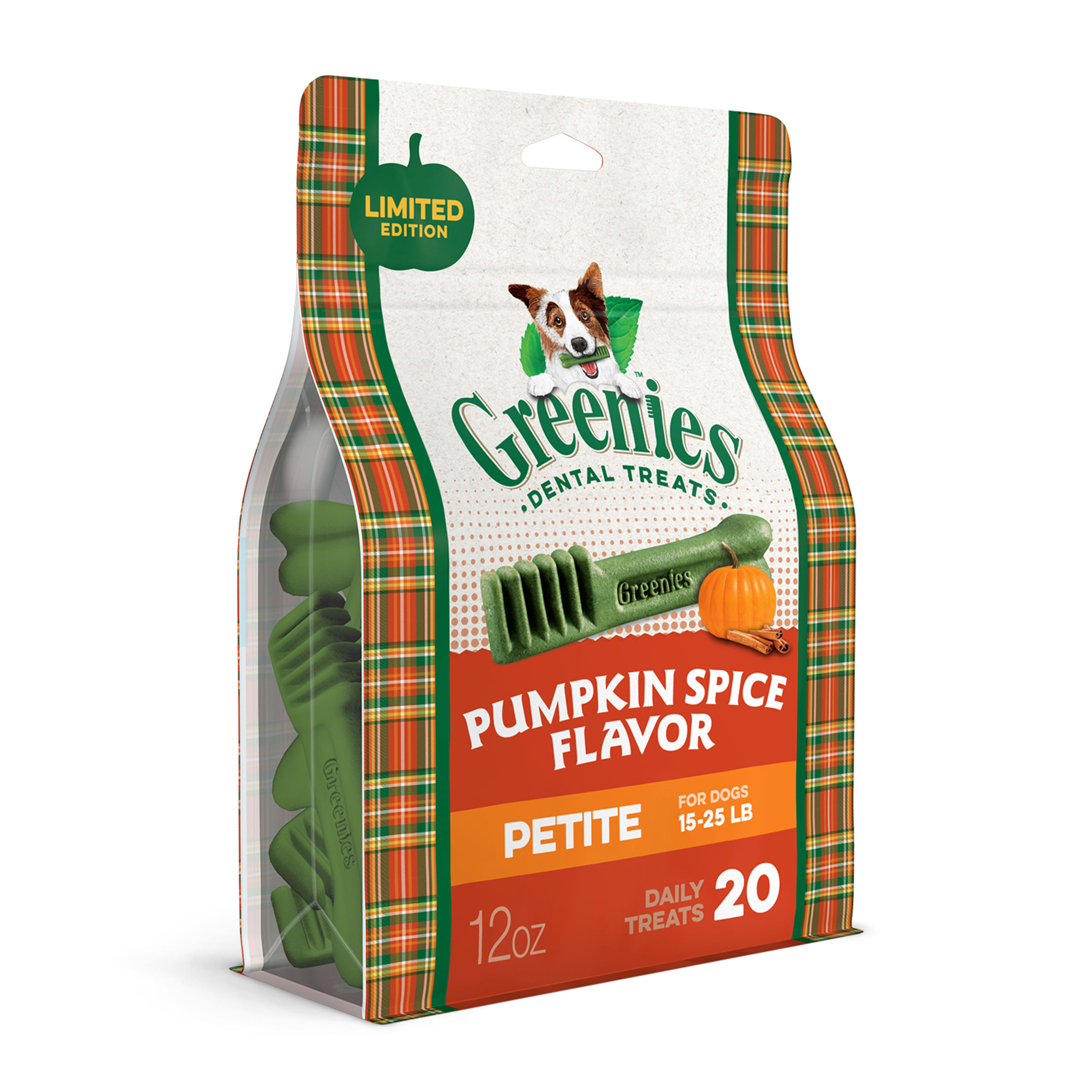 GREENIES Pumpkin Spice Flavor PETITE Size Dental Chew Treats for Dogs ...