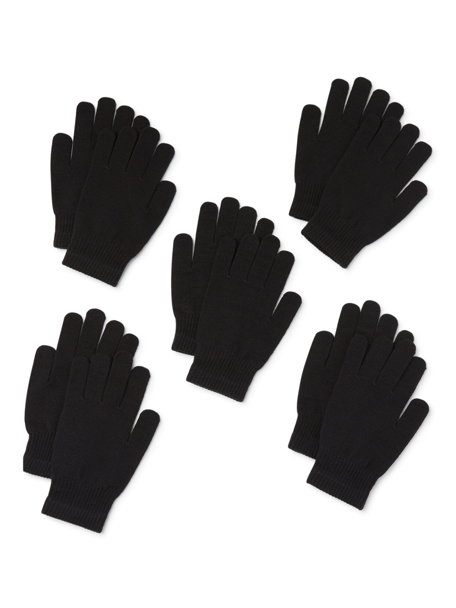5-Pack of Time and Tru Women's Tech Touch Gloves (Various Colors)