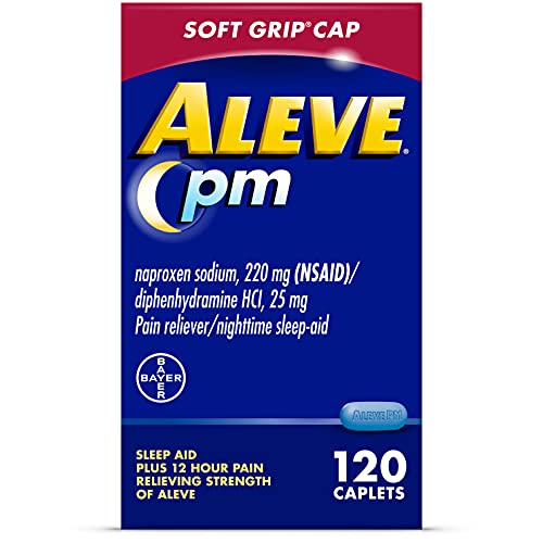 Aleve Pain Relief and Nighttime Sleep Aid, Naproxen Sodium Caplets, 120 ...
