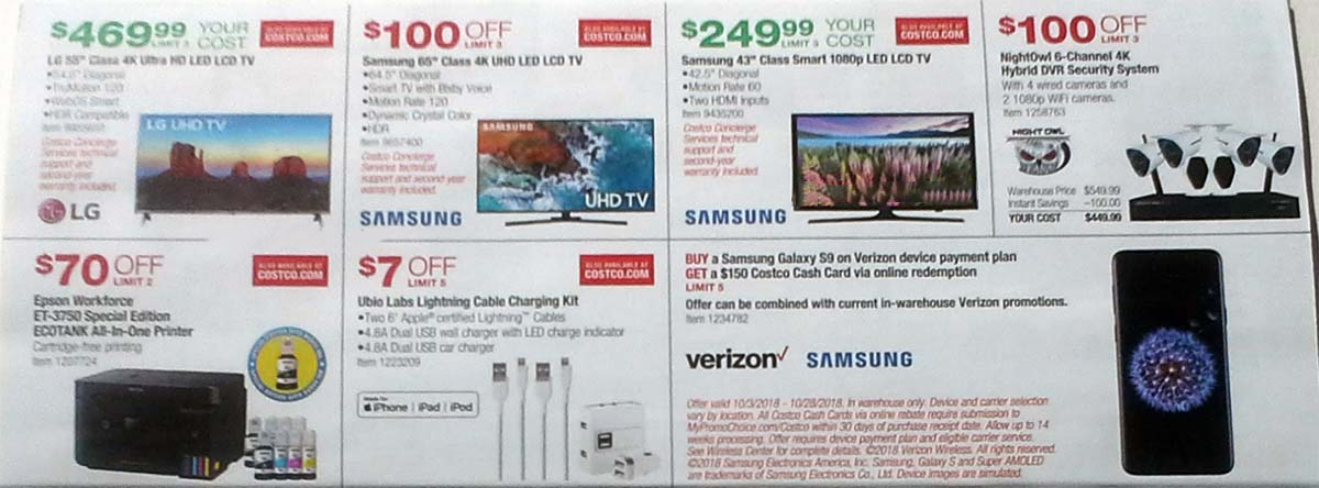 Costco October 2018 Coupon Book and Best Deals of the Month